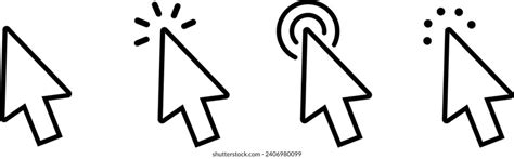 Computer Mouse Click Cursor Black Line Stock Vector Royalty Free Shutterstock