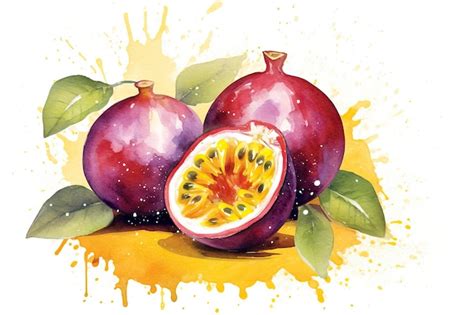 Premium Photo Passion Fruit Illustration Fruit Illustrationgenerative Ai