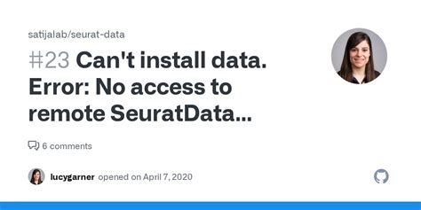 Cant Install Data Error No Access To Remote Seuratdata Repository Unable To Install New