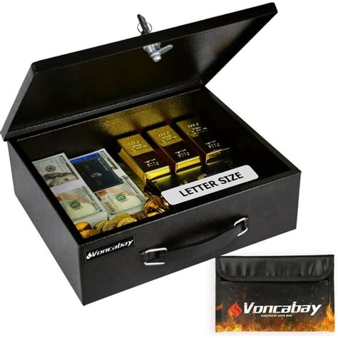 Voncabay Money Safe Box For Home And Fireproof Money Bag 033 Cubic Feet