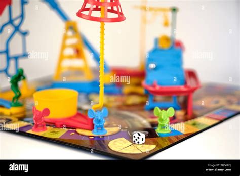 Close Up Of Assembled Hasbro Mouse Trap Board Game With One Mouse At