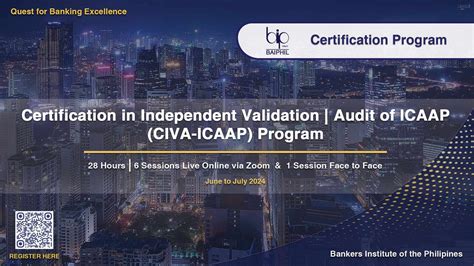 Certification In Independent Validation Audit Of Icaap Civa Icaap Program Baiphil