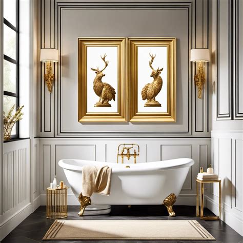 Bathroom Wall Art With Gold Frame