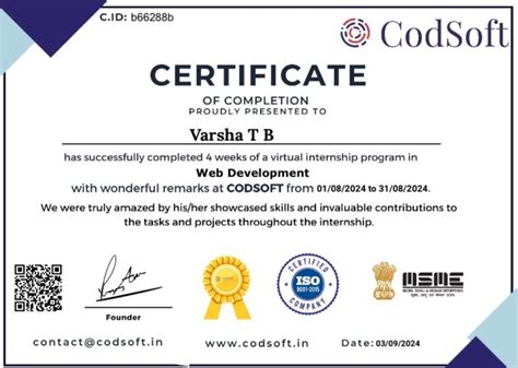Varsha T B On Linkedin Webdevelopment Internship Coding Html Css Javascript