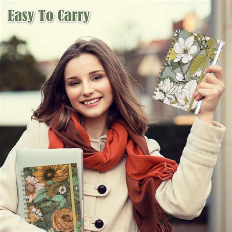 Cuaderno De Espiral Paquete De 4 Cuadernos Rayados A5 Para Mujer Diario En Espiral De Tapa