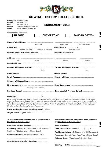 Kowhai Intermediate School