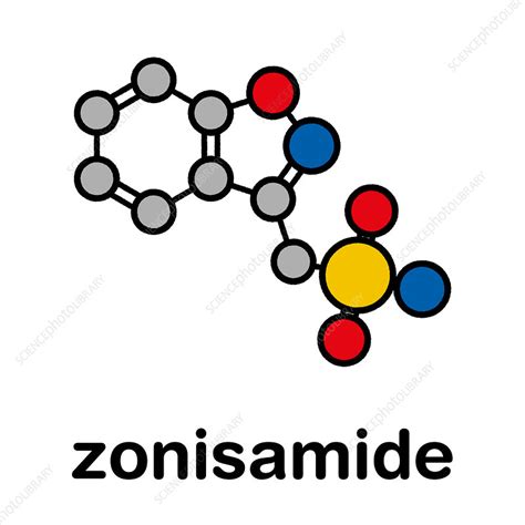 Zonisamide Epilepsy Drug Molecular Model Stock Image F0253318