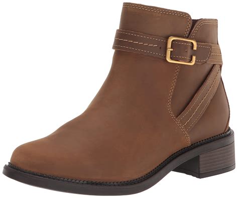 Clarks Leather Maye Strap Ankle Boot In Dark Tan Leather Brown Lyst