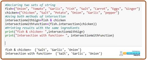 Python Set Operations With Examples The Engineering Projects