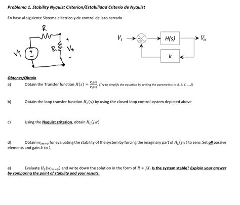 Problema 1 ﻿stability Nyquist Criterionestabilidad