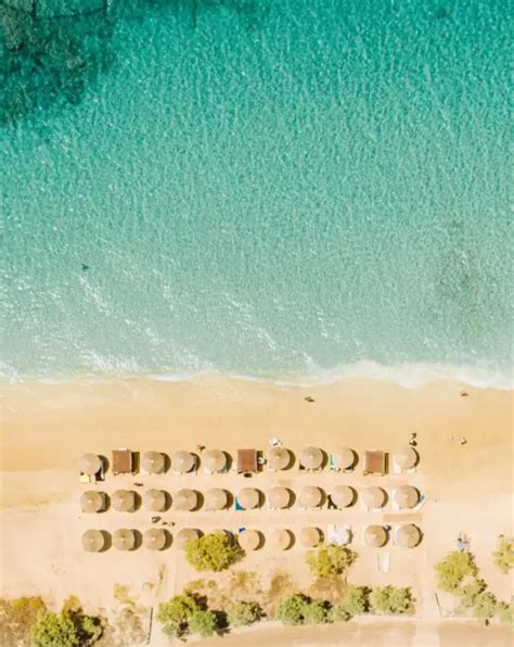 Beach Club And Sunbeds In Plaka Beach Peppermint Naxos