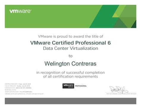 Vmware Certified Professional 6 Data Center Virtualization Certificate Pdf Computing