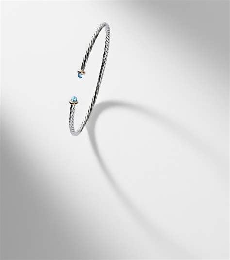 David Yurman Micro Cable Flex® Sterling Silver And 14kt Gold Cuff