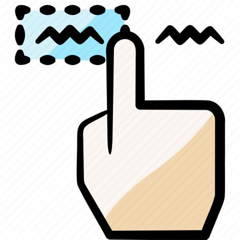 Hand Text Selection Select Touchscreen Interactive Icon Download