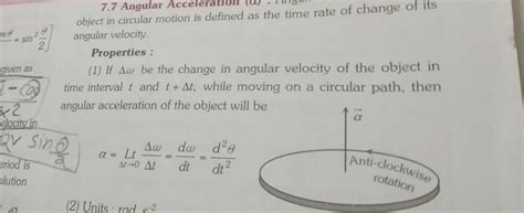 Angular Acceleration A The Time Rate Of Change Of Its Object In Cir