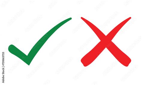 Tick And Cross Check Mark And Cross Right Sign Icon Wrong And