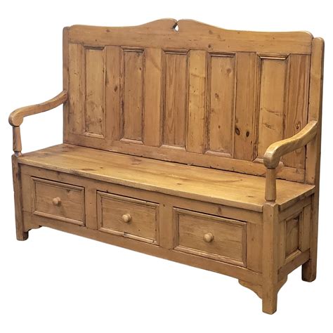 Pine Camel Back Bench Or Settle At 1stdibs