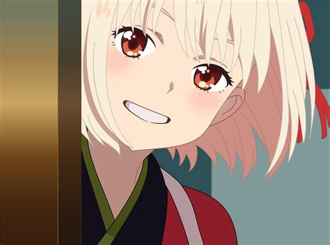 Ginnouchi Nishikigi Chisato Lycoris Recoil Commentary 1girl Blonde Hair Blush Dress Hair