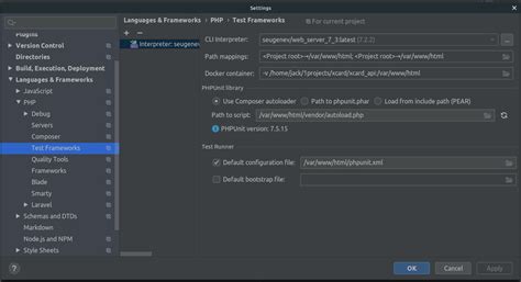 Laravel Laravel Phpunit Phpstorm Docker Connection