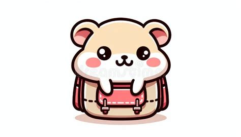 Cute Cartoon Hamster With Backpack Stock Illustration Illustration Of