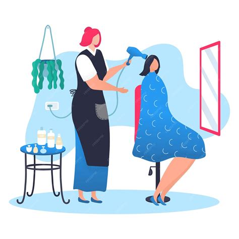 Premium Vector Fashion Beauty Girl Salon Woman Hairdresser Hold