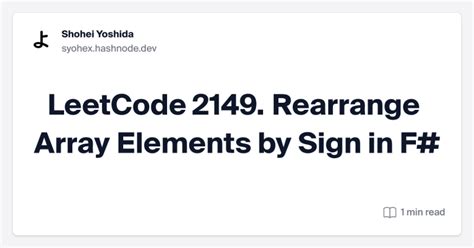 Shohei Yoshida On Linkedin Leetcode 2149 Rearrange Array Elements By