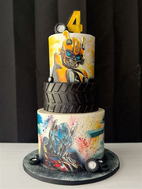 Transformers 4th Birthday Cake Transformers Birthday Cake Dinosaur