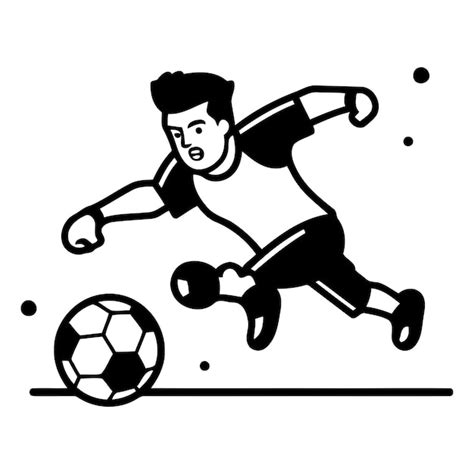 Premium Vector Soccer Player Kicking The Ball In Flat Style