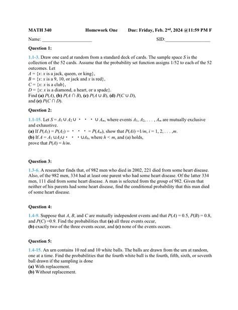 Solved Math 340homework Onedue Friday Feb 2nd 20241159