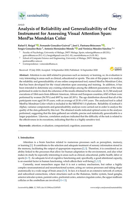 Pdf Analysis Of Reliability And Generalizability Of One Instrument For Assessing Visual