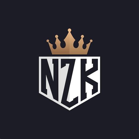 Premium Vector Luxury Nzk Logo With Crown Elegant Initials Nzk Letter