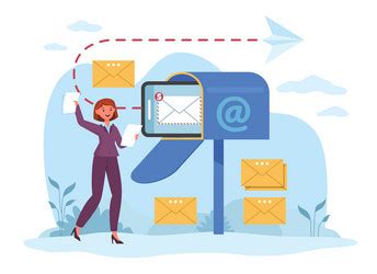 E Mail Processing Isolated Cartoon Royalty Free Vector Image