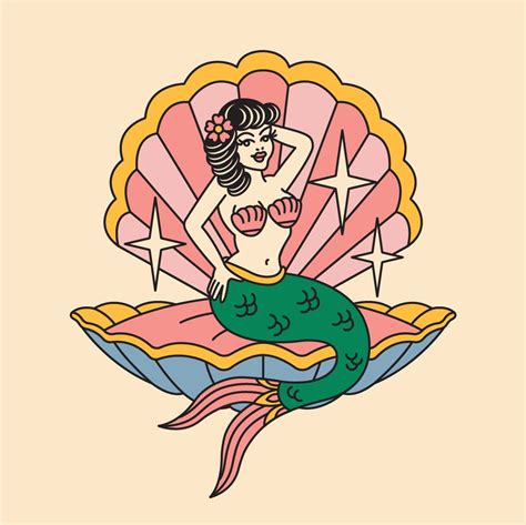 Vintage Mermaid Pin Up