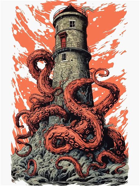Lighthouse And Octopus Tattoo Octopus Tower Octopus Design Vintage