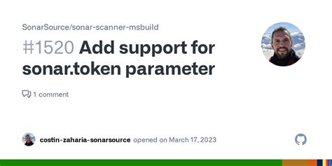 Add Support For Sonartoken Parameter · Issue 1520 · Sonarsourcesonar Scanner Msbuild · Github