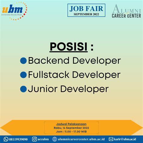 [job Fair] Pt Sofco Graha Acc Ubm