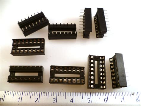 16 Pin Skinny Dil Ic Socket 03in Black 10 Pieces Oms1 44 Rich