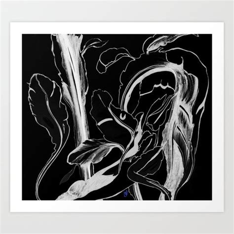 Plant In Blue Marker Leaf Of Life Miracle Leaf White On Black Art