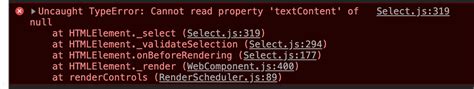 Select Cannot Read Property TextContent Of Null Issue SAP Ui Webcomponents GitHub