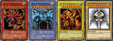 Yugioh All 3 God Cards Including Rare Cards 25 Total Card Lot