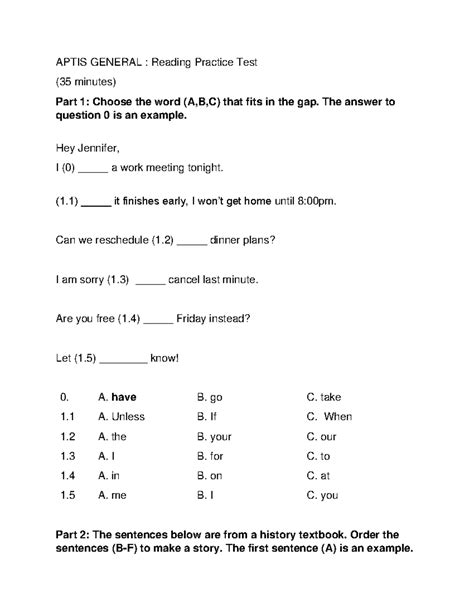Aptis General Aptis Sv Reading Test Aptis General Reading Practice