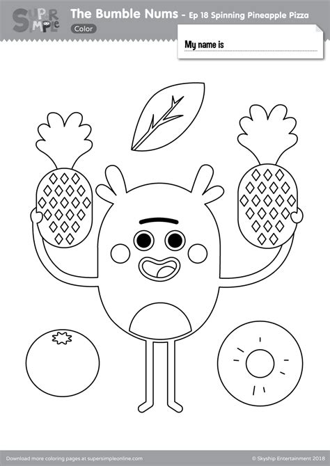 Nums Bumble Gruff Supersimple Sketch Coloring Page