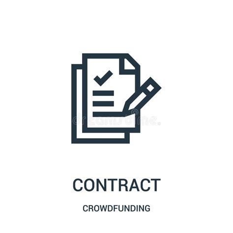 Contract Icon Vector From Office Collection Thin Line Contract Outline