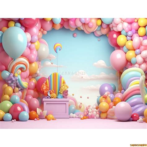 Vibrant Colored Balloons Birthday Party Photography Backdrops Props