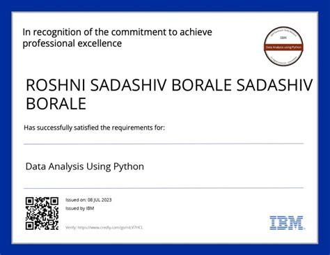 Roshni Sadashiv Borale On Linkedin Dataanalysis Python Ibmcertified