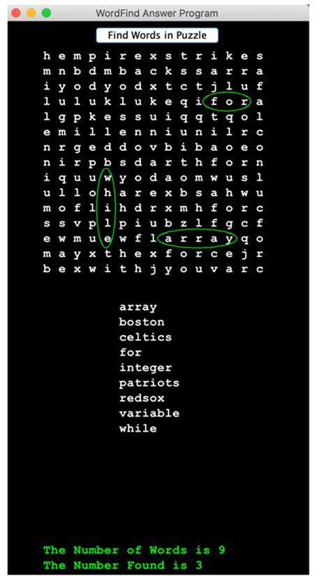 Solved Word Search Puzzle Program Using The Eclipse IDE Write Compile Answer