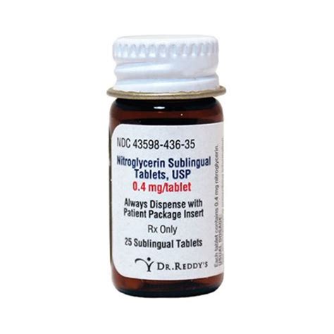 Nitroglycerin Sublingual L Tab 04mg Bottle25 Tabs