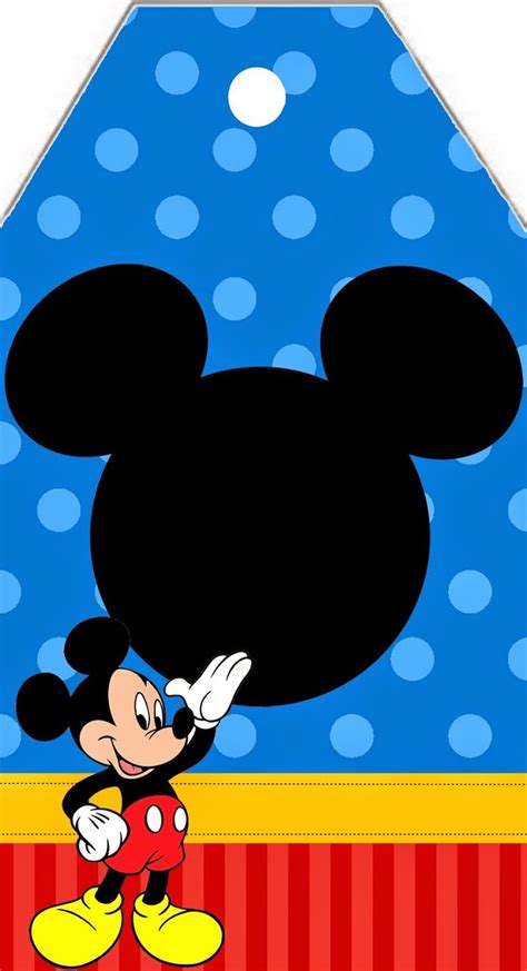 Kit De Personalizados Tema Mickey Mouse Azul Vermelho E Amarelo