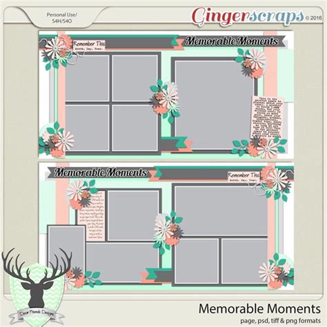 Gingerscraps Templates Memorable Moments