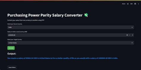 Python Streamlit Salaryconversion Purchasingpowerparity Ppp